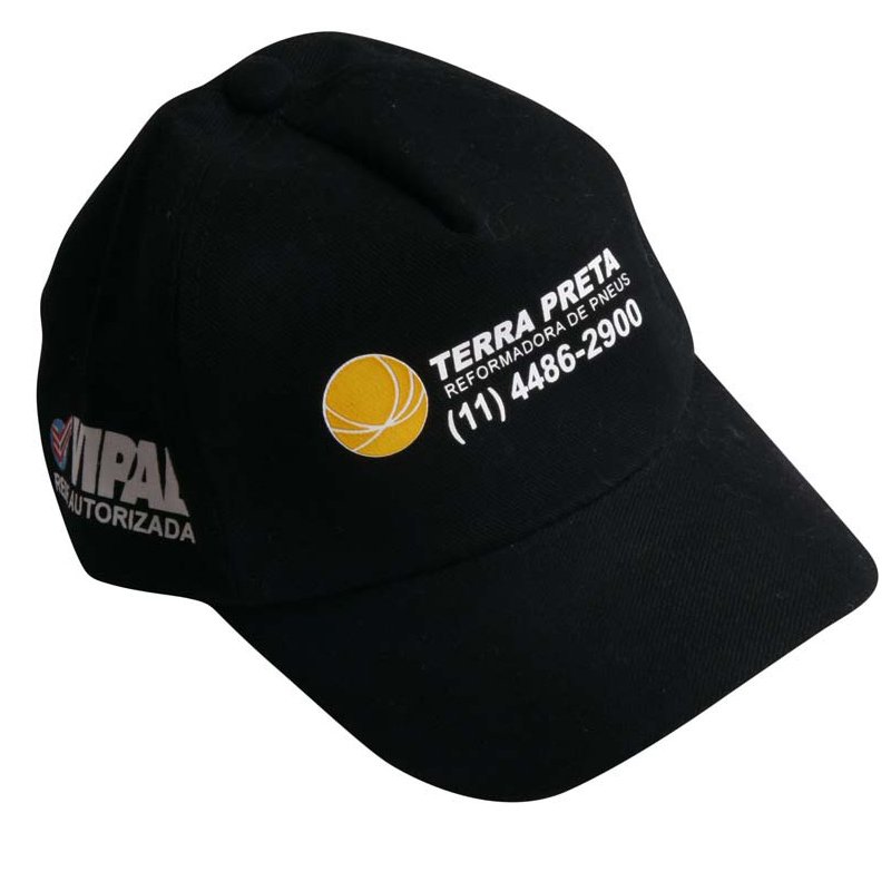 Boné em brim personalizado e com 2 opções de fecho.